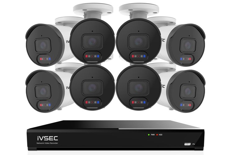 IVSEC 8MP 4K AI 2TB NVR 8CH 8x850B Bullet Cameras Security System